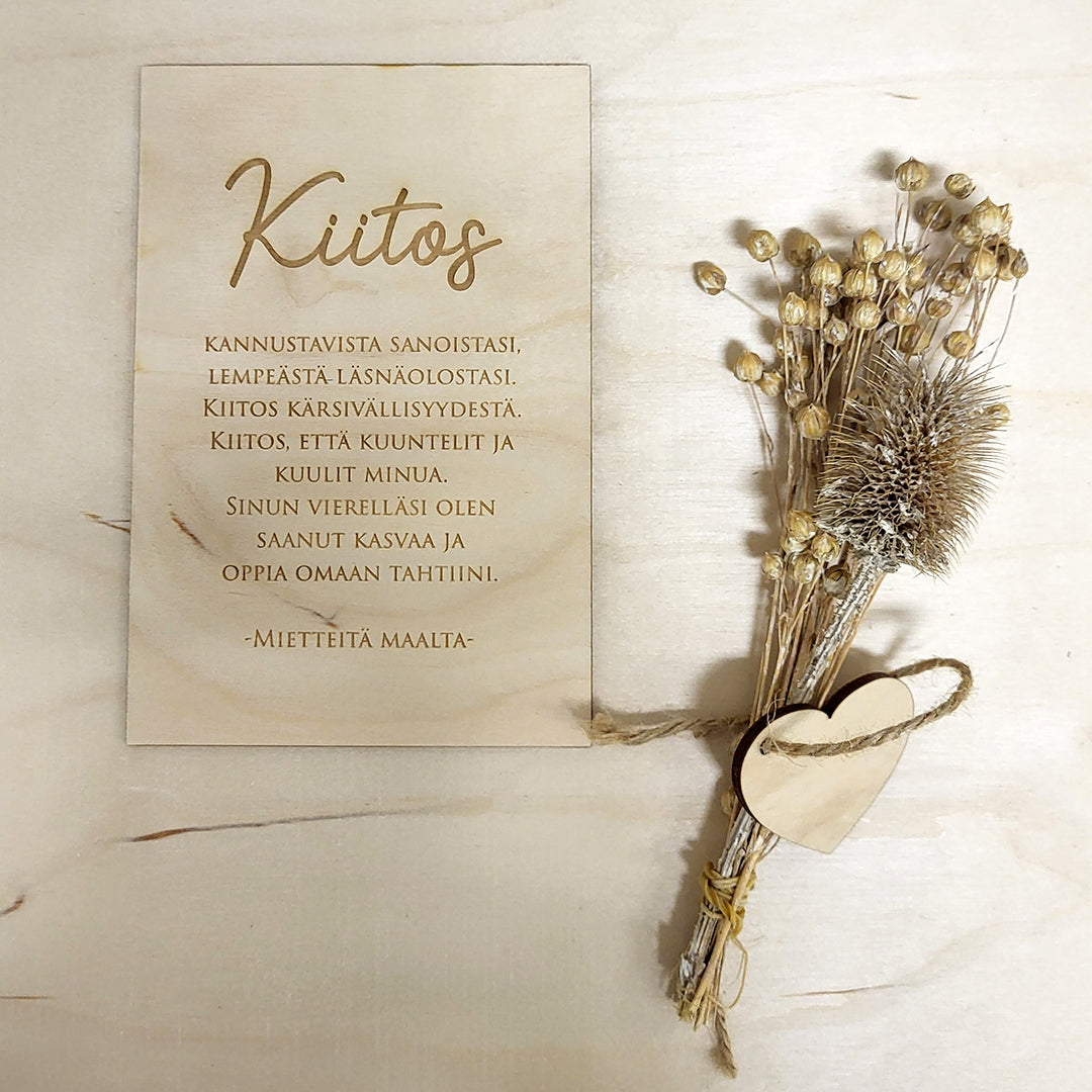 Kiitoskortti opettajalle – Maesema